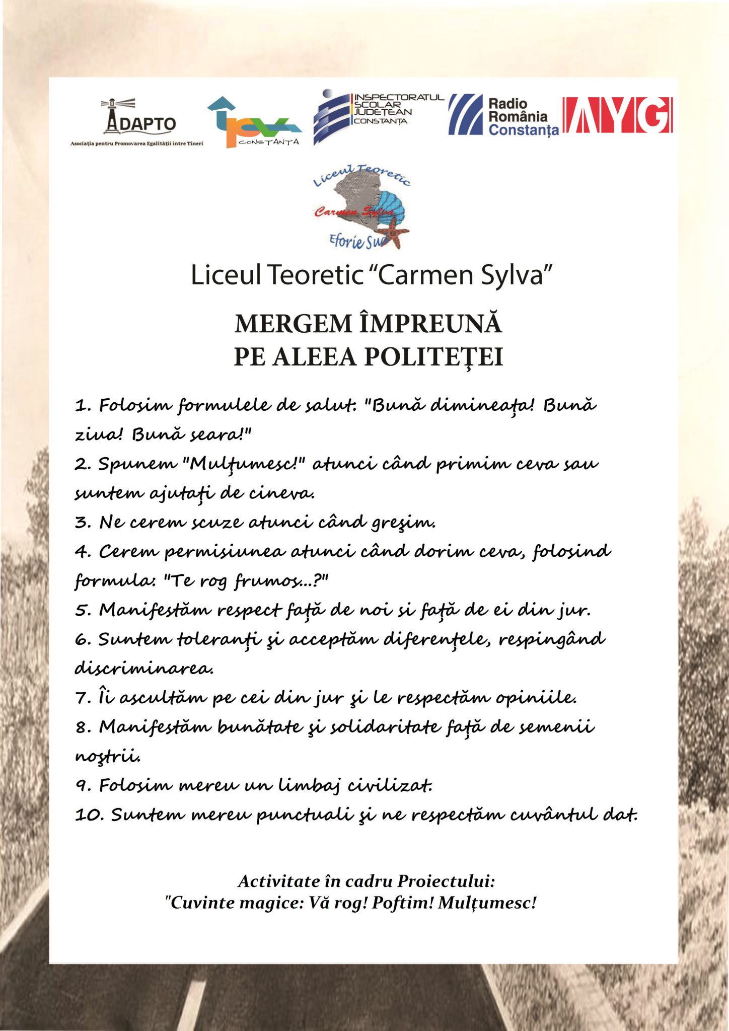 ZIUA POLITEȚEI LA LICEUL TEORETIC „CARMEN SYLVA” – Liceul Teoretic ...